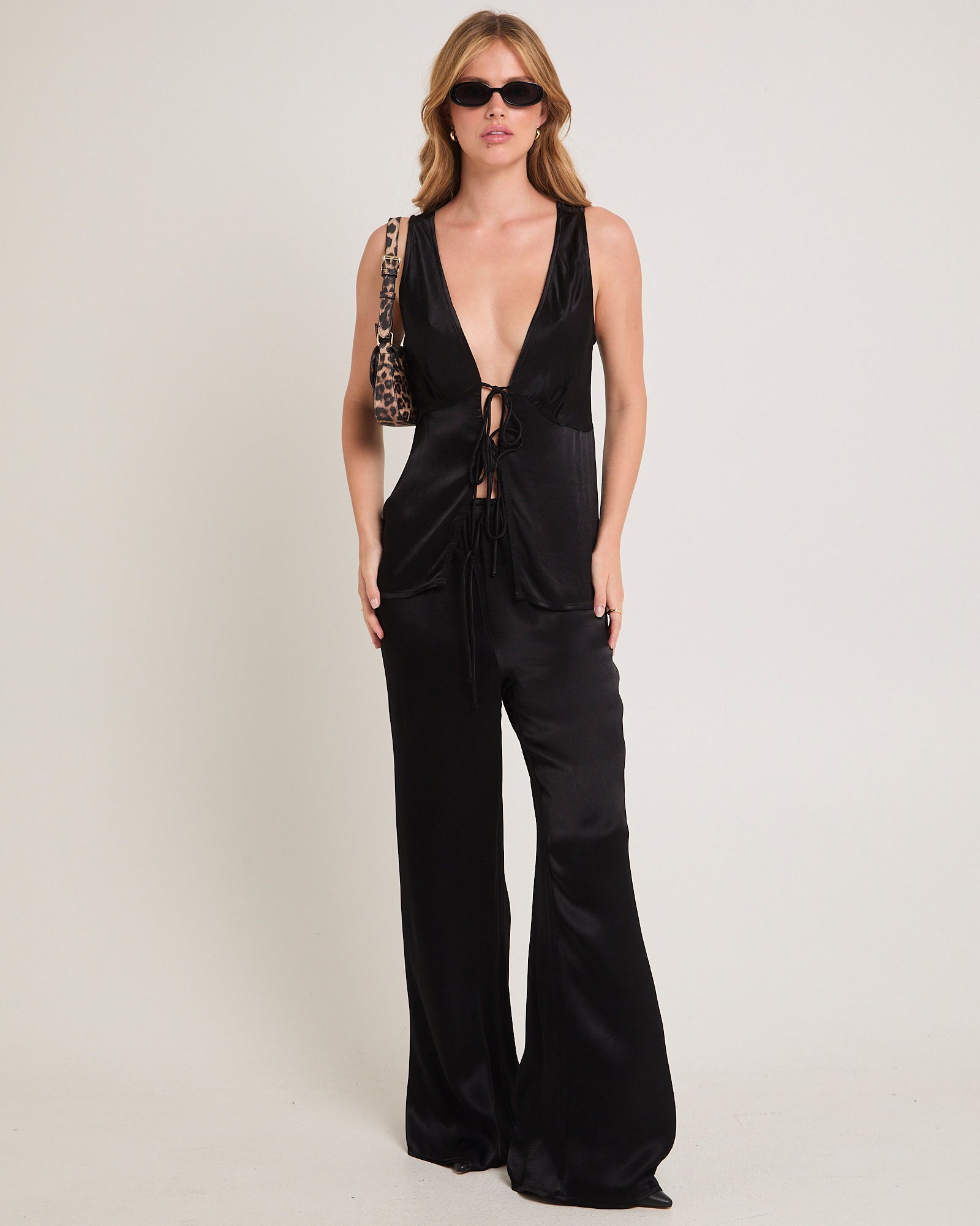 Meredith Satin Mid Rise Pants – General Pants Co.