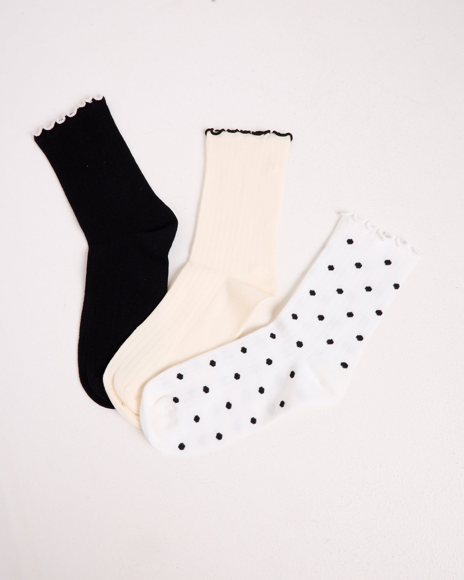 Frill Ribbed Socks 3 Pack – General Pants Co.