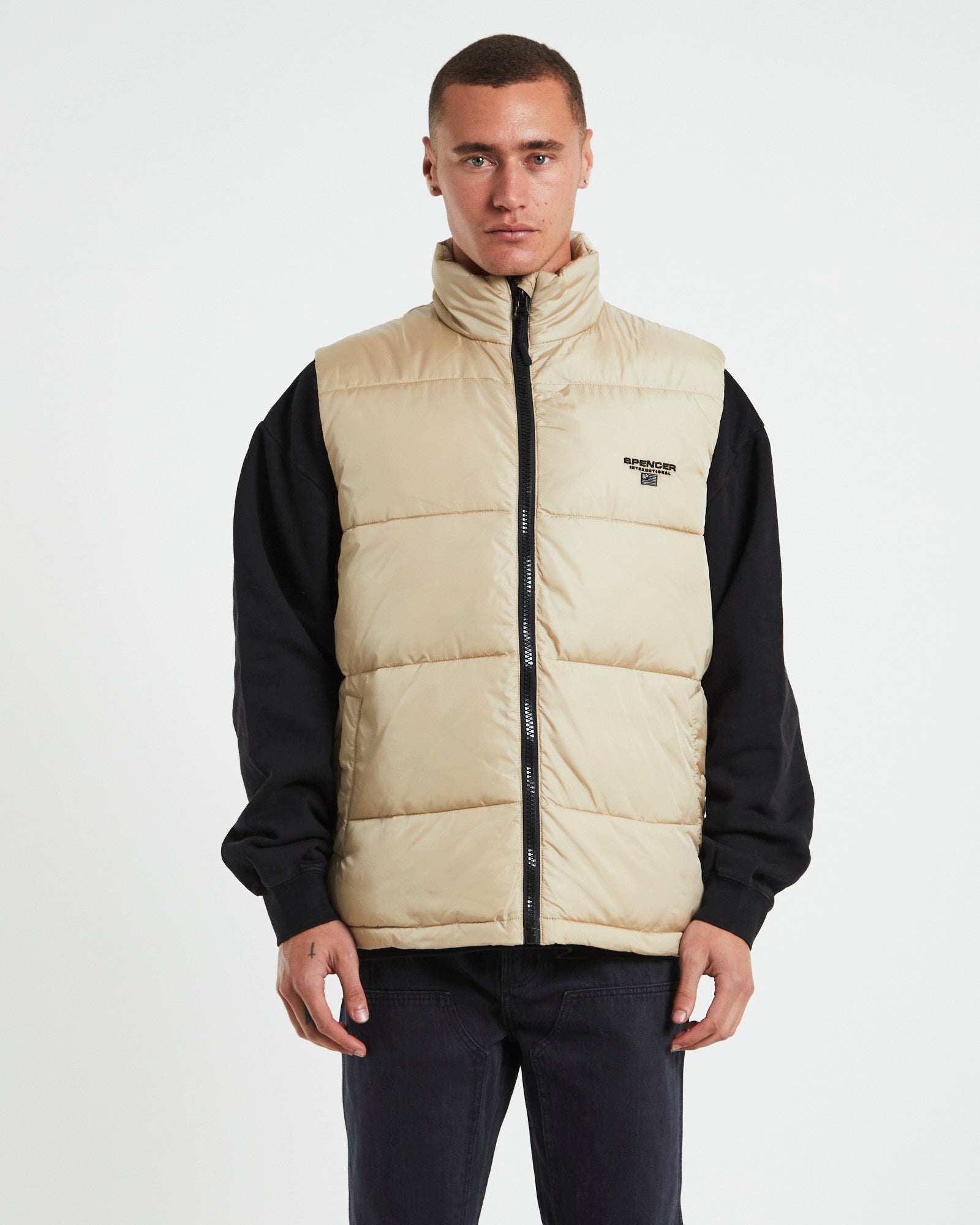 Burnside 90s Puffer Vest Stone – General Pants Co.