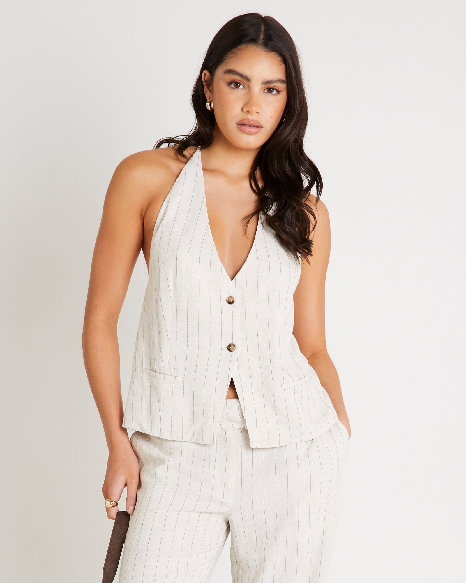 Peta Plunge Halter Top – General Pants Co.